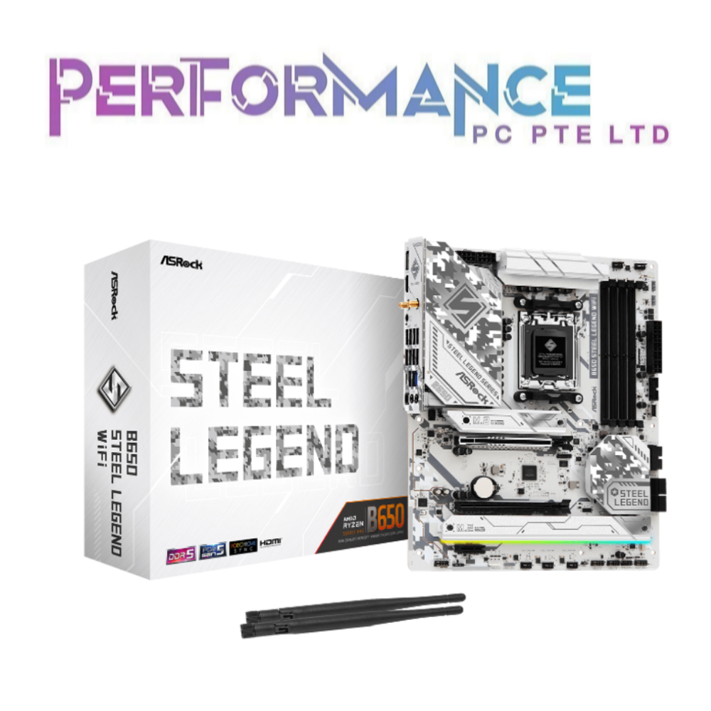 ASROCK B650 STEEL LEGEND WIFI MOTHERBOARD - White (3 YEARS WARRANTY BY ...