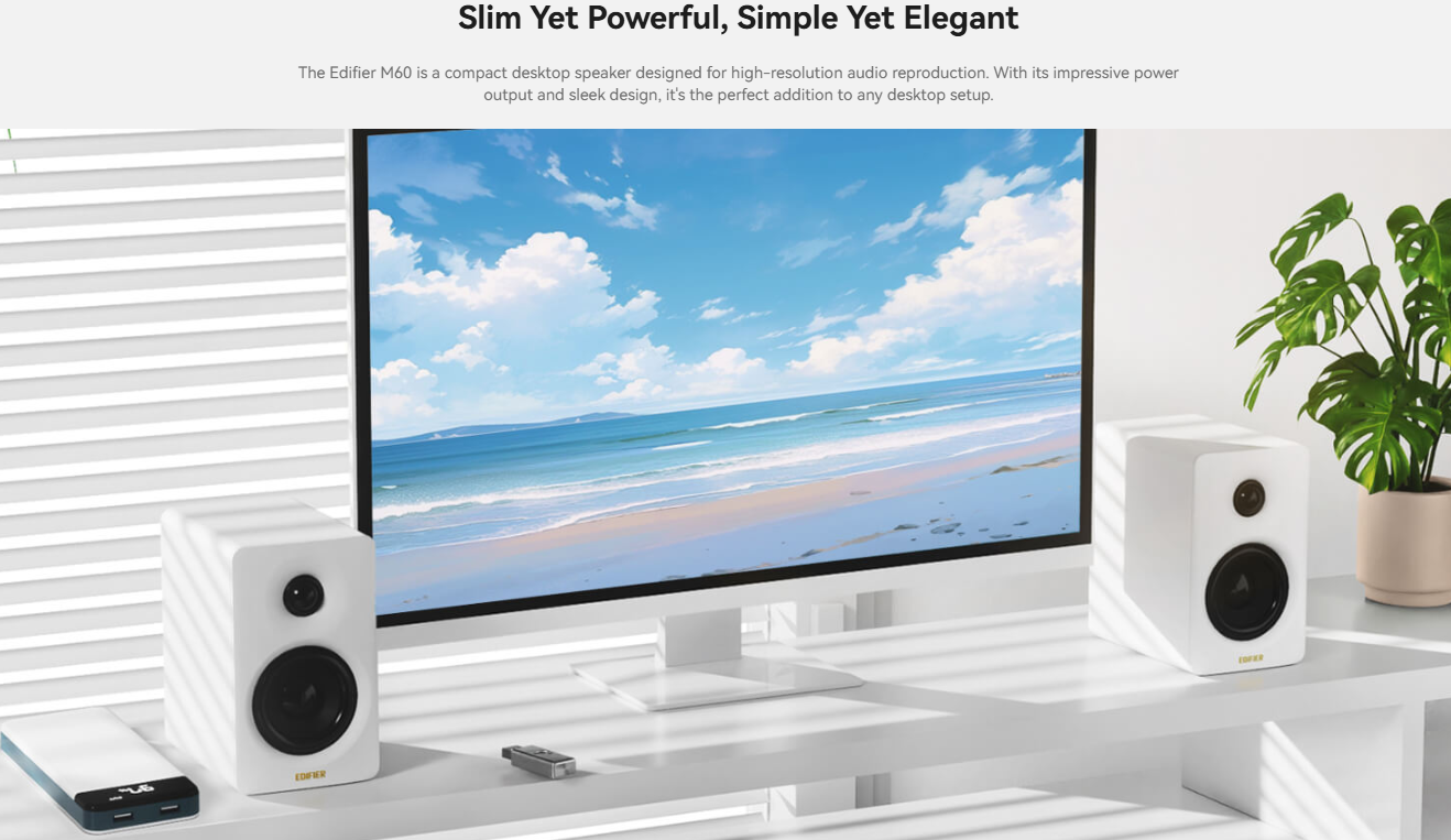 EDIFIER M60 COMPACT MULTIMEDIA SPEAKER - BLACK/WHITE SPEAKER (2 WARRAN ...