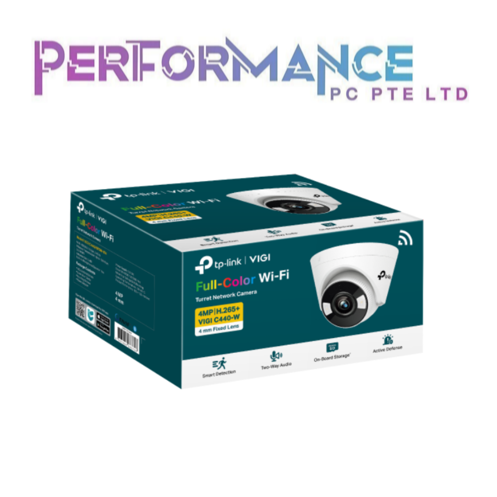 TP-Link VIGI C440-W VIGI 4MP Full-Color Wi-Fi Turret Network Camera (3 ...