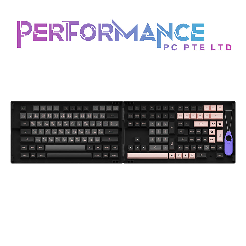 AKKO Keycap - ASA Profile - Black & Pink Japanese Hiragana (158pcs) (1 ...